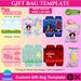 Gift Bag Template, Editable Treat Bag, Printable Goodie Bag, Treats ...
