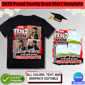 Proud Family Graduation T-shirt Template, Graduation Shirt, Family ...
