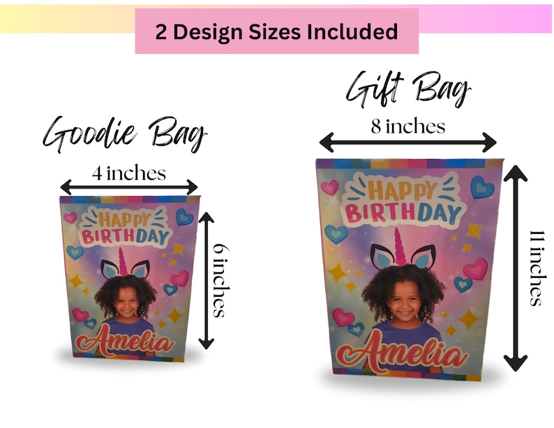 Gift Bag Template, Editable Treat Bag, Printable Goodie Bag, Treats ...