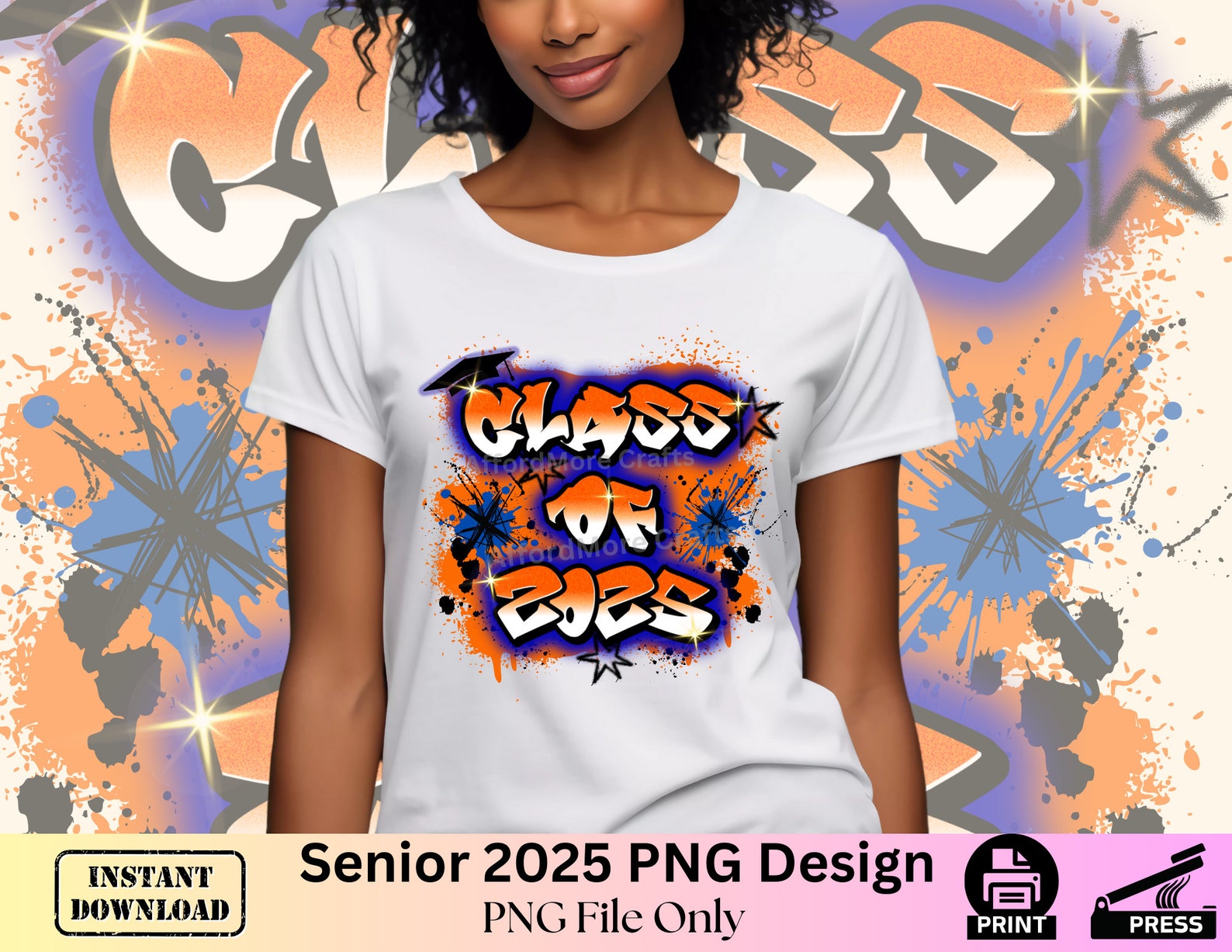 Class of 2025 Senior Graffiti Style Design, Class of 2025, Senior Shirt ...