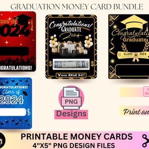Graduation Money Card Png Bundle, Graduation Card, Money Card Template ...