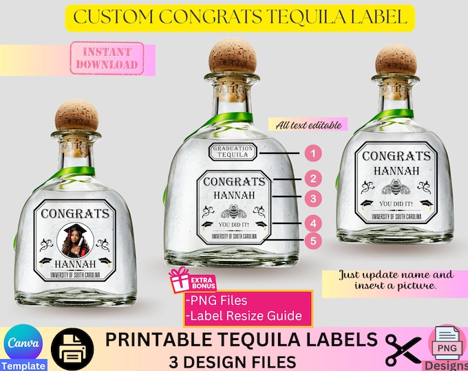 PRINTABLE Patron Label 375ML, Custom Patron Label, Tequila Custom Label ...