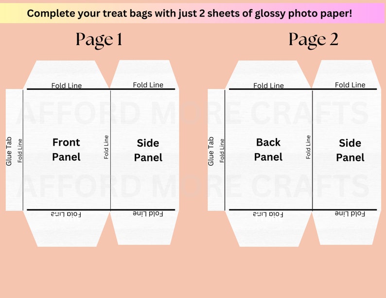 Gift Bag Template, Editable Treat Bag, Printable Goodie Bag, Treats ...