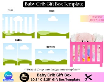 Baby Crib Foam Board Template, Gift Box, Canva Template & SVG - Etsy