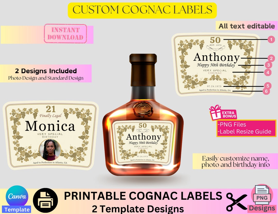 Custom Hennessy Label, Personalized Liquor Bottle, Bottle Label, Hennessy, Custom Wedding Label ...