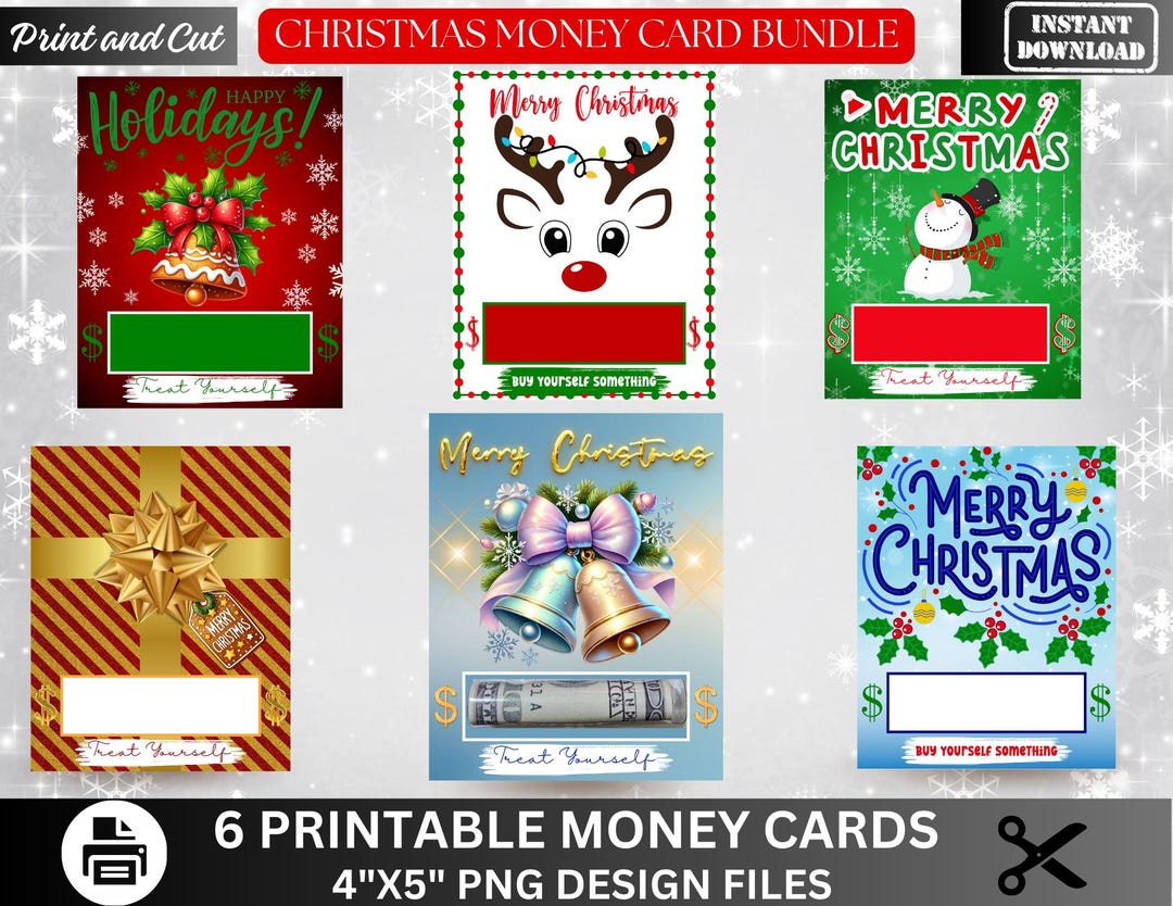 Christmas Money Holder Bundle, PNG File, Money Card , Money Holder Gift ...