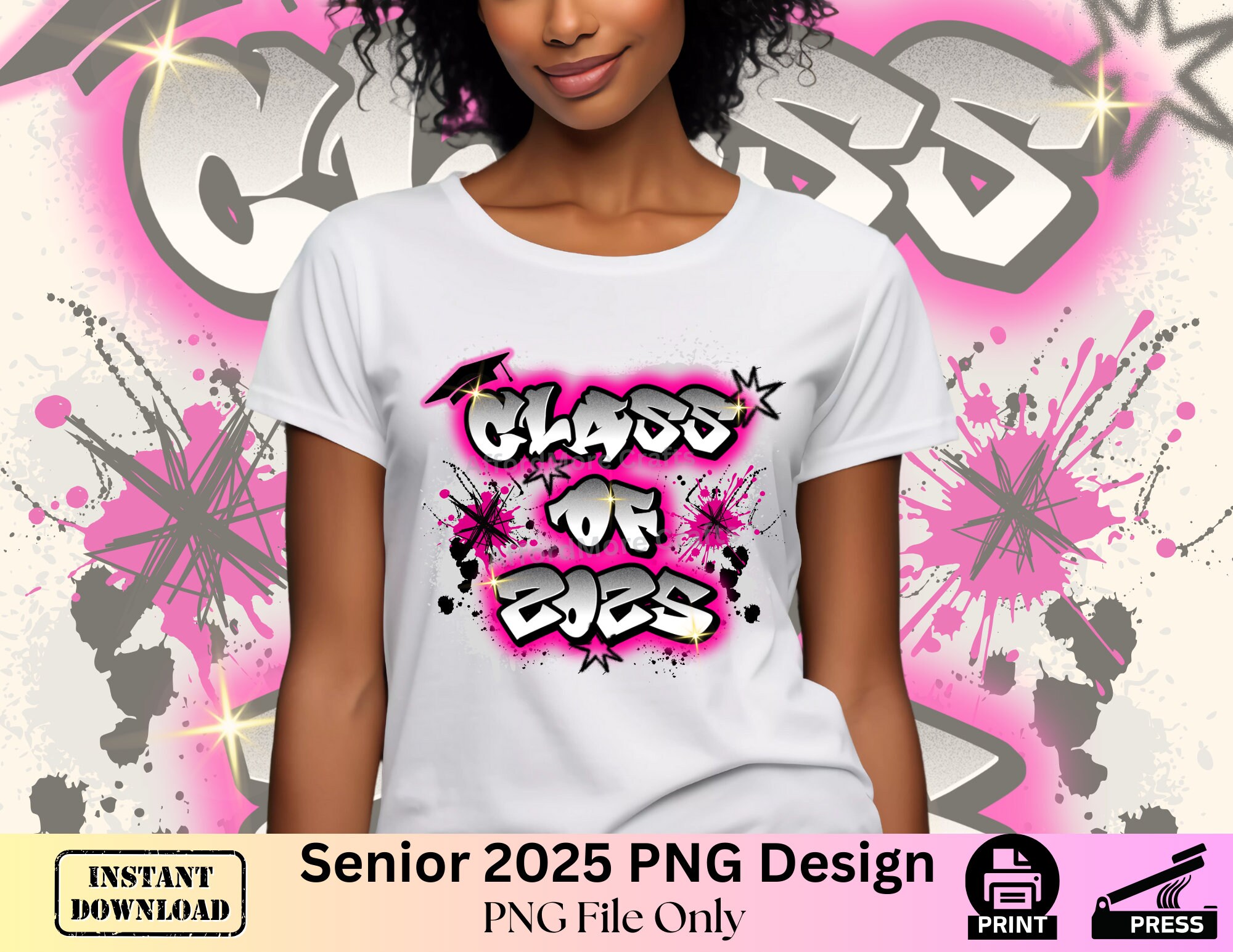 Class of 2025 Senior Graffiti Style Design, Class of 2025, Senior Shirt ...