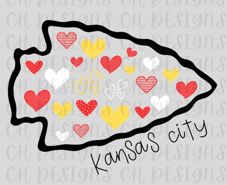 Chiefs Arrowhead, Digital Download, Arrowhead, Hearts, PNG - Etsy