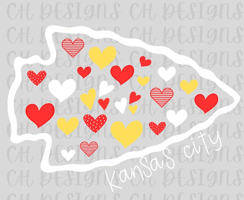 Chiefs Arrowhead, Digital Download, Arrowhead, Hearts, PNG - Etsy