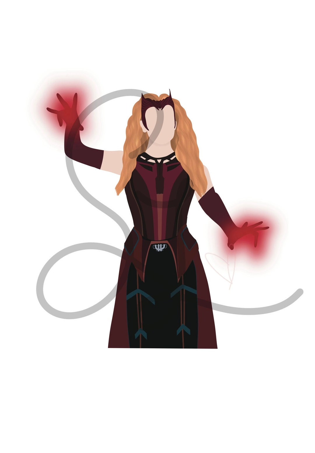 Wanda Scarlet Witch Faceless Poster Print - Etsy