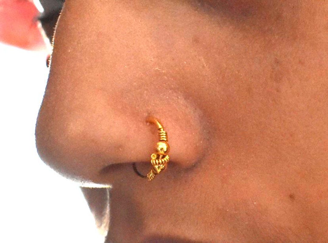 Gold Plated Bali, Traditional Nose Ring, Jaipuri Nose Ring, Designer ...