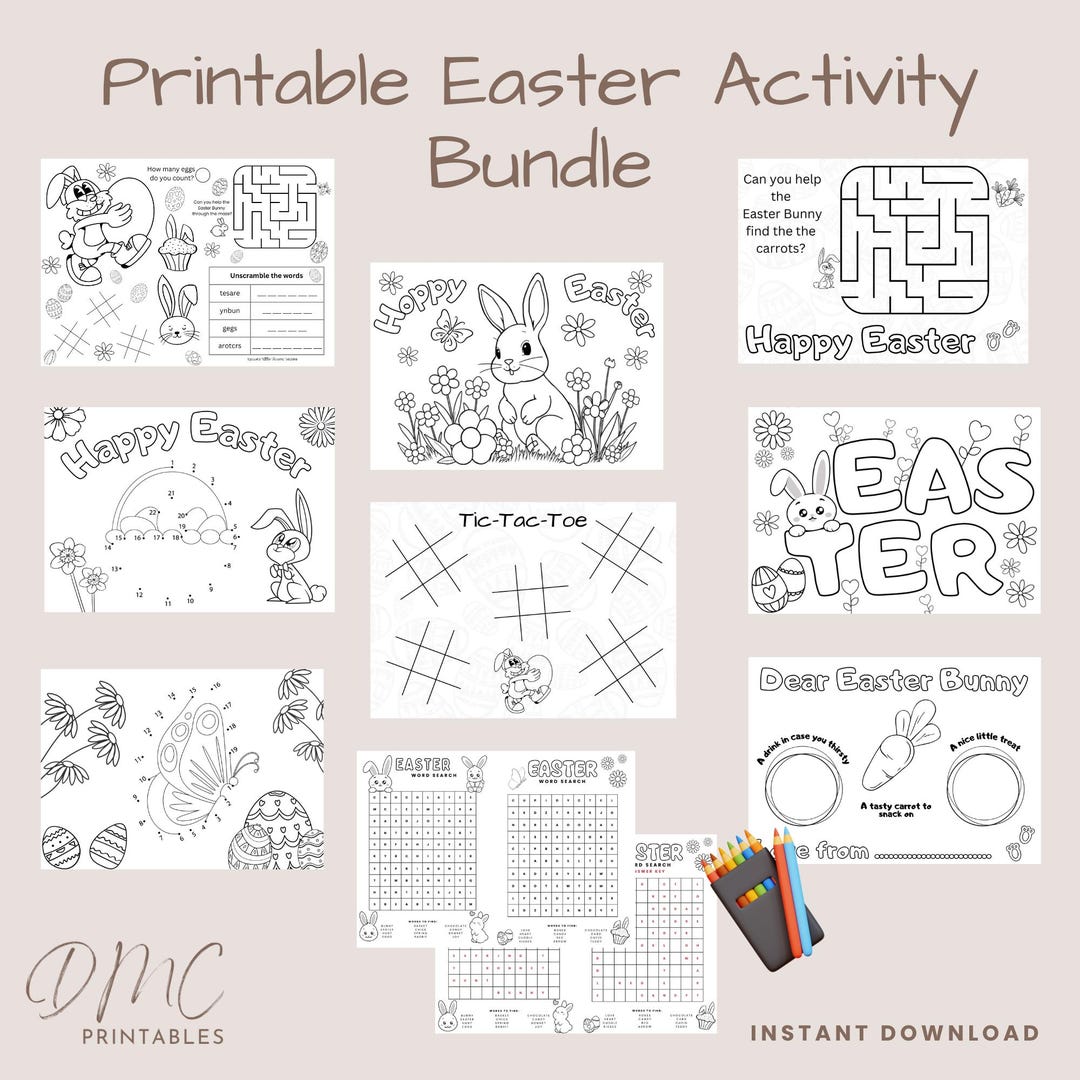 Easter Themed Bundle | Printable Kids Activity Sheets | Instant ...