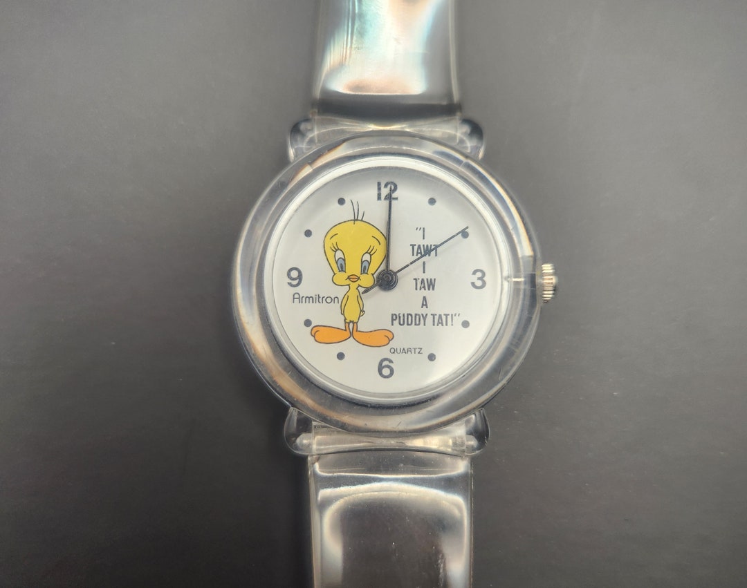 Vintage 1990s Tweety Bird Armitron Watch, Clear Jelly Band - Etsy