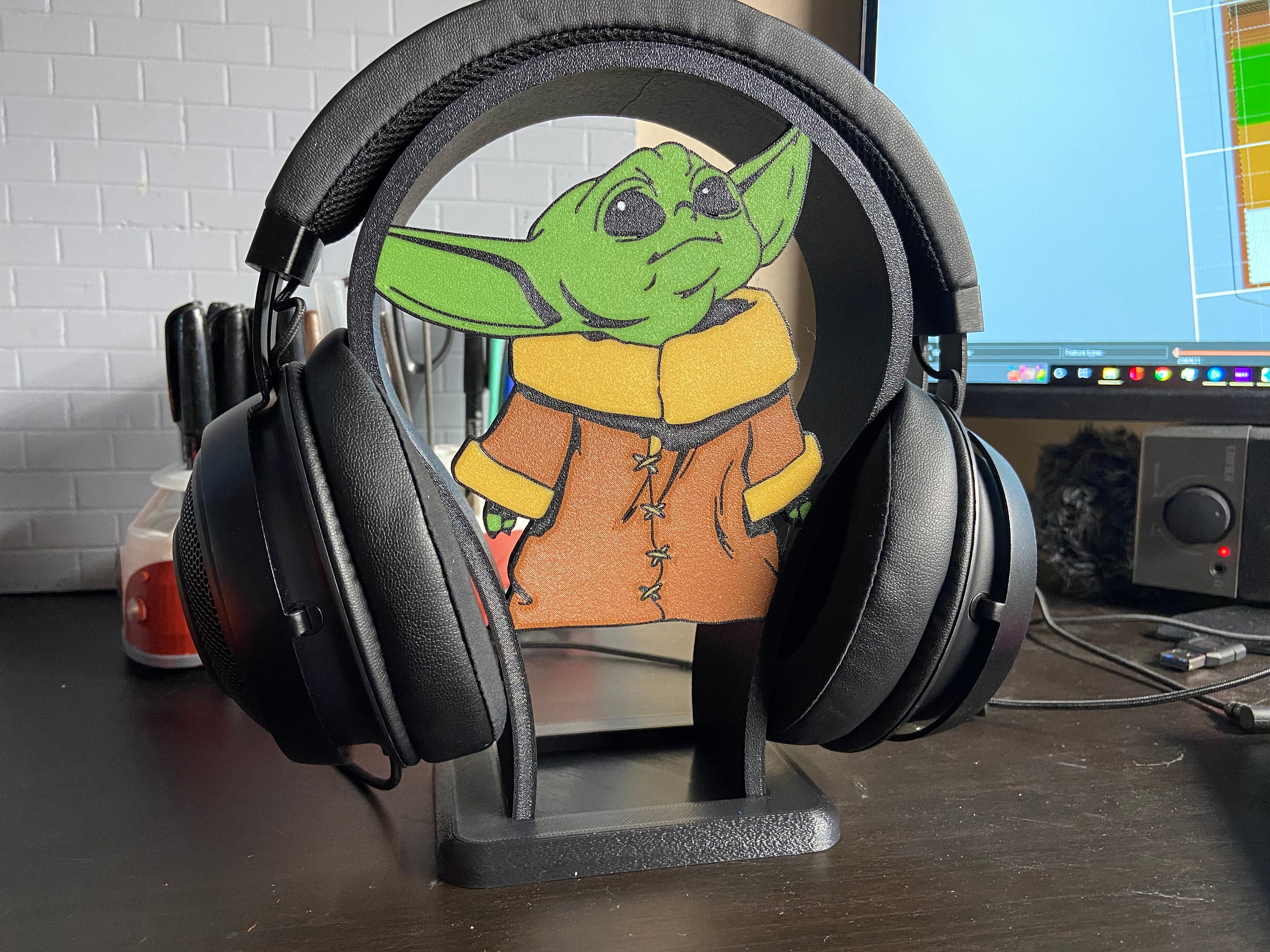 Grogu From Mandalorian Baby Yoda Gaming Headphone Stand Desk - Etsy
