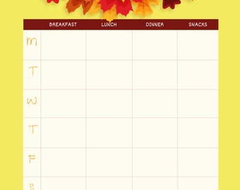 Weekly Meal Planner - Autumn/fall Themed - Printable - Etsy