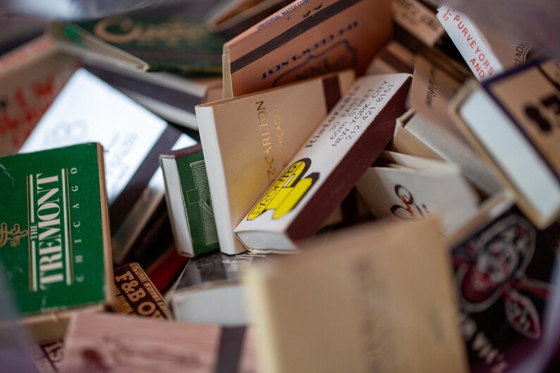Vintage Matchbook Collection, Count of 150, Unique Retro Logos of the ...