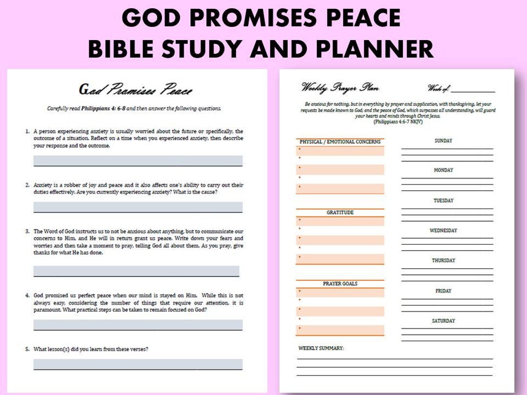 God's Promises Bible Study and Weekly Prayer Plan | Printable Christian ...