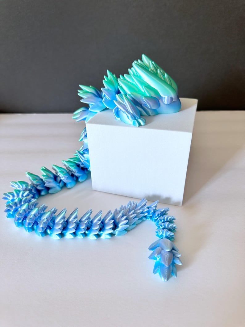 3D Printed Spiky Articulated Dragon - Etsy
