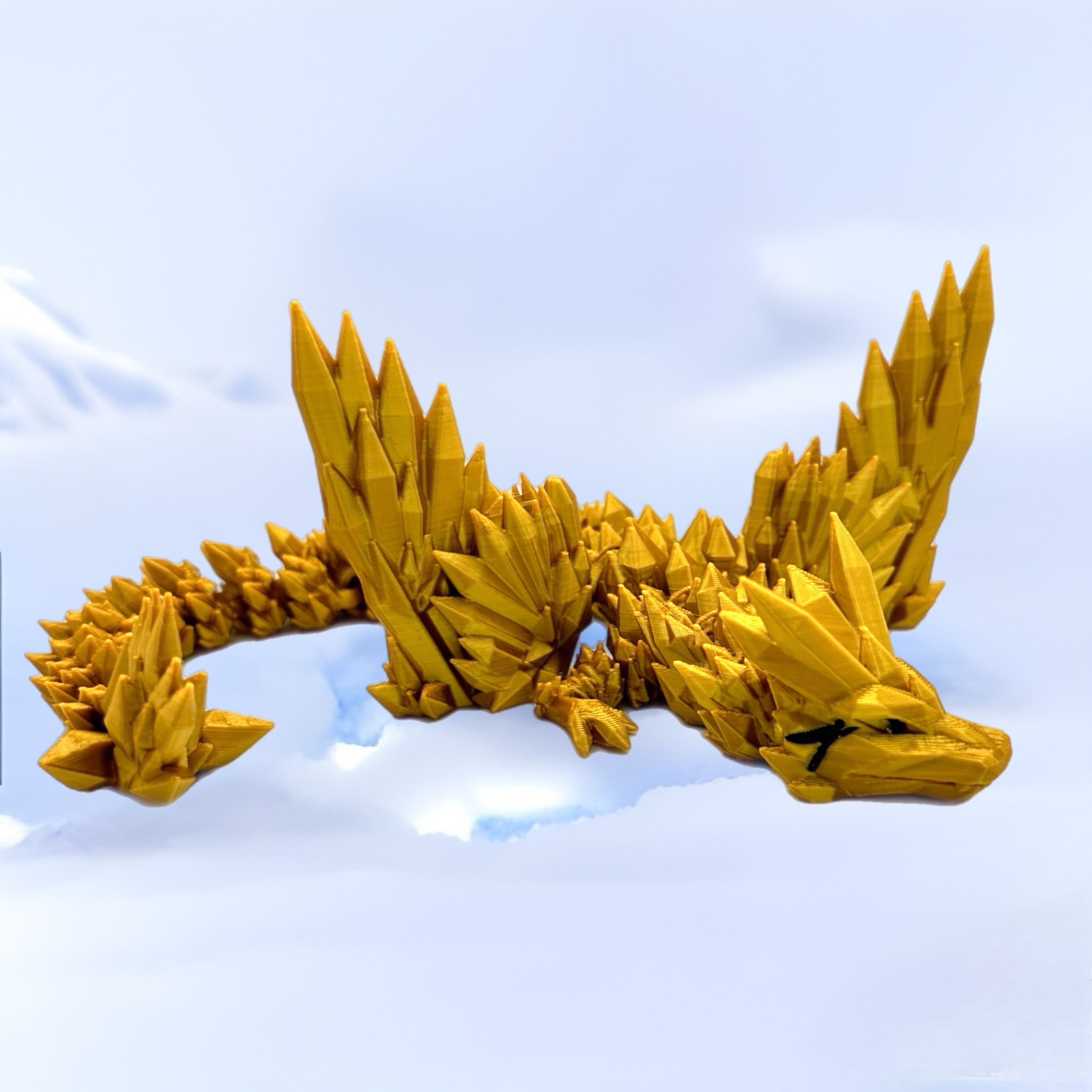 3D Printed Articulated Crystal Winged Dragon - Etsy