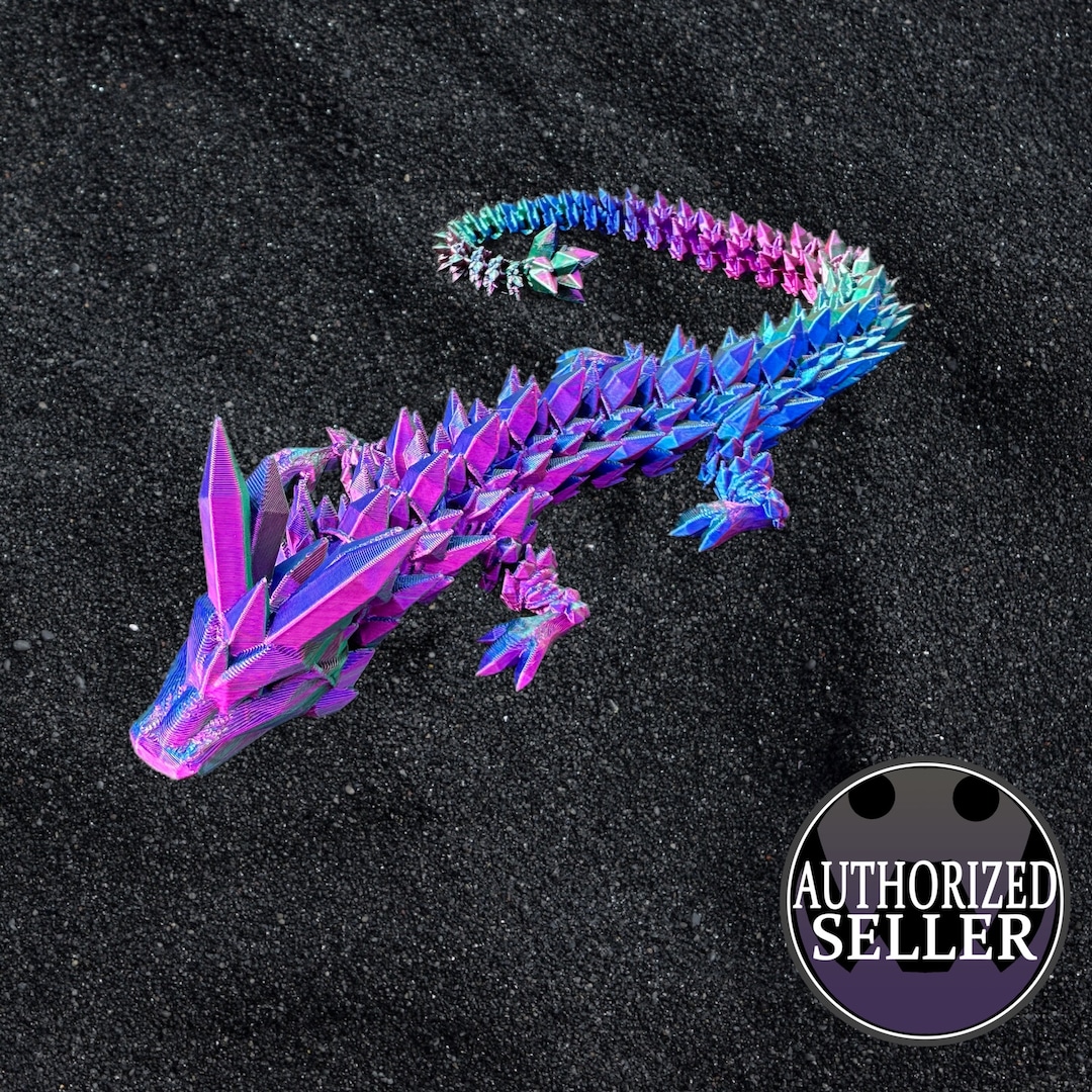 3D Printed Articulated Crystal Dragon - Etsy