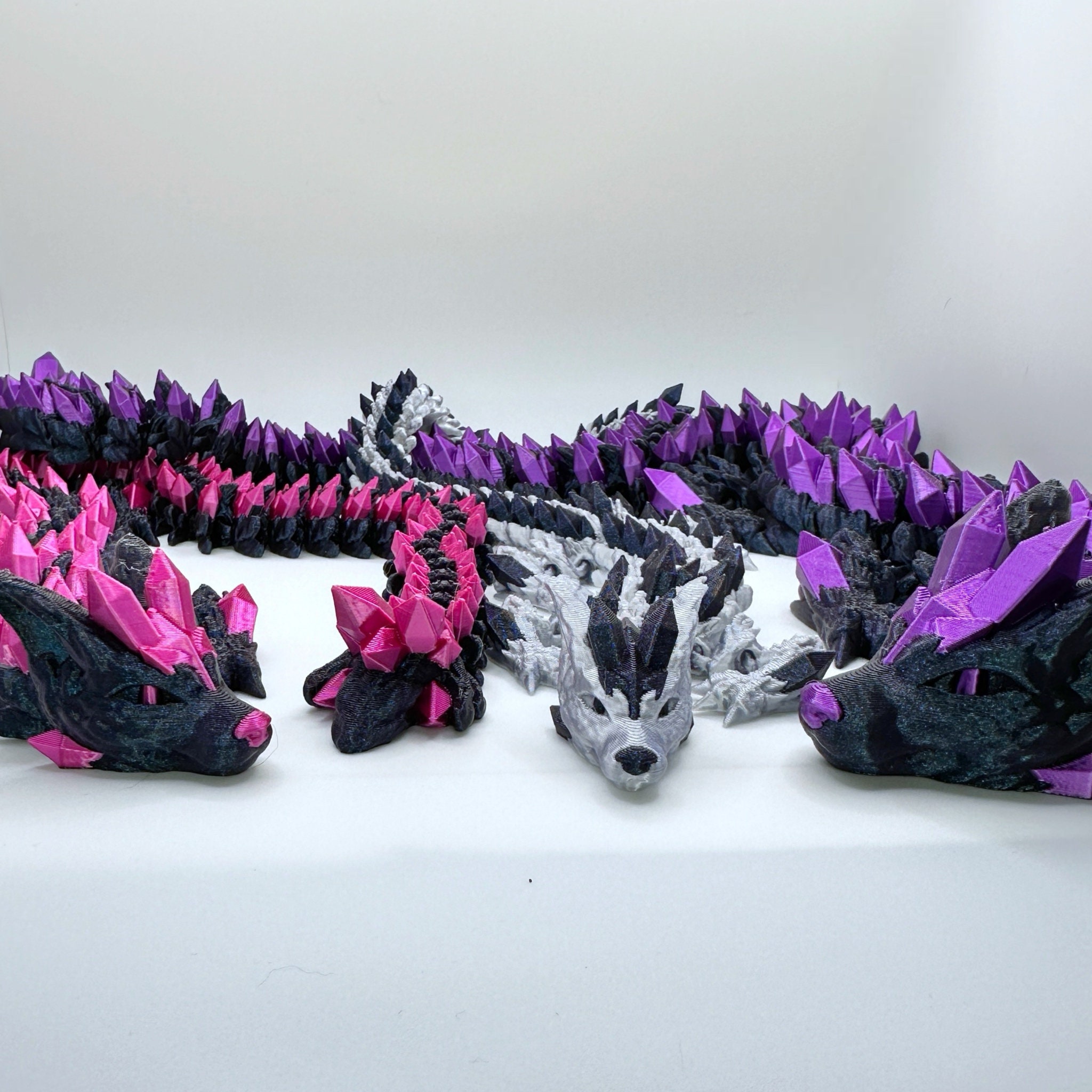 3D Printed Crystal Wolf Dragon - Etsy