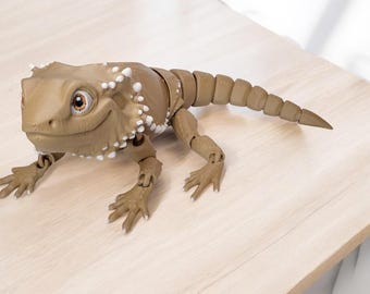 3D Printed Articulated Bearded Dragon With Plain Eyes (not Color) - Etsy