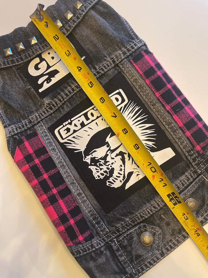 XL Punk Rock Dog Vest: the Exploited & GBH Patches, Pink Plaid - Etsy
