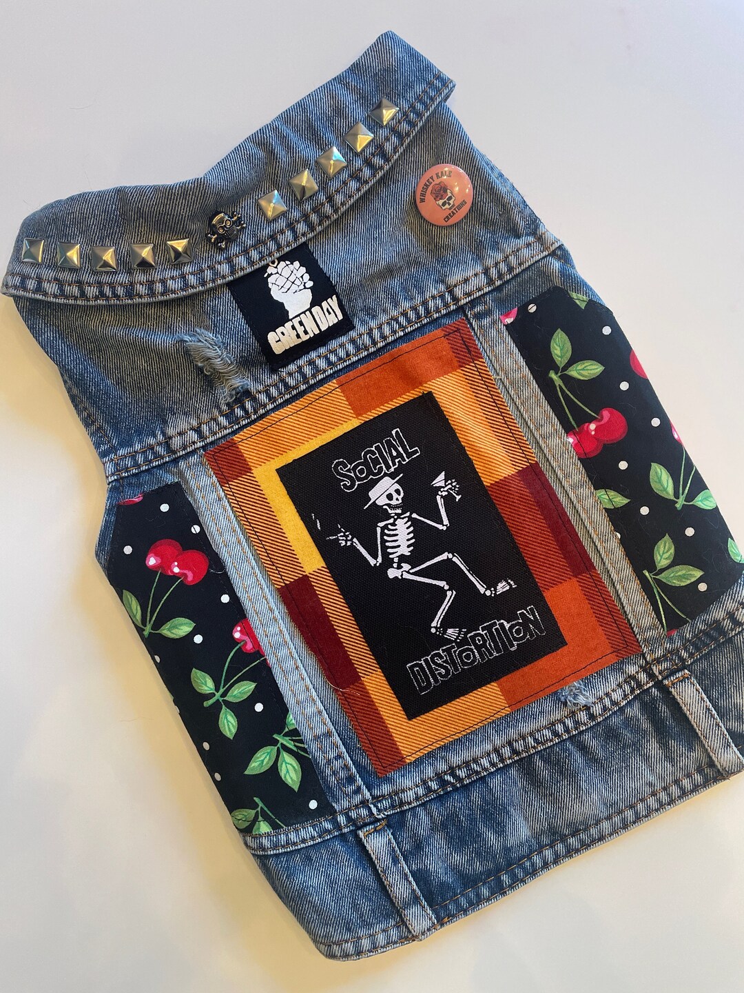 XL Punk Rock Dog Vest Feat. Handmade Social Distortion and Green Day ...