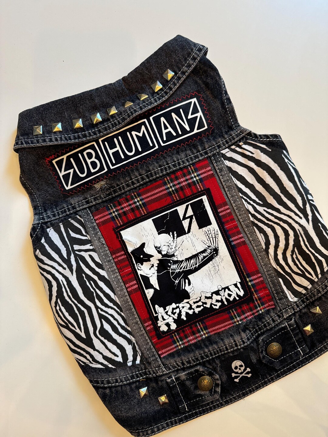XXL Punk Rock Dog Jacket/battle Vest Feat. Agression and Subhumans ...