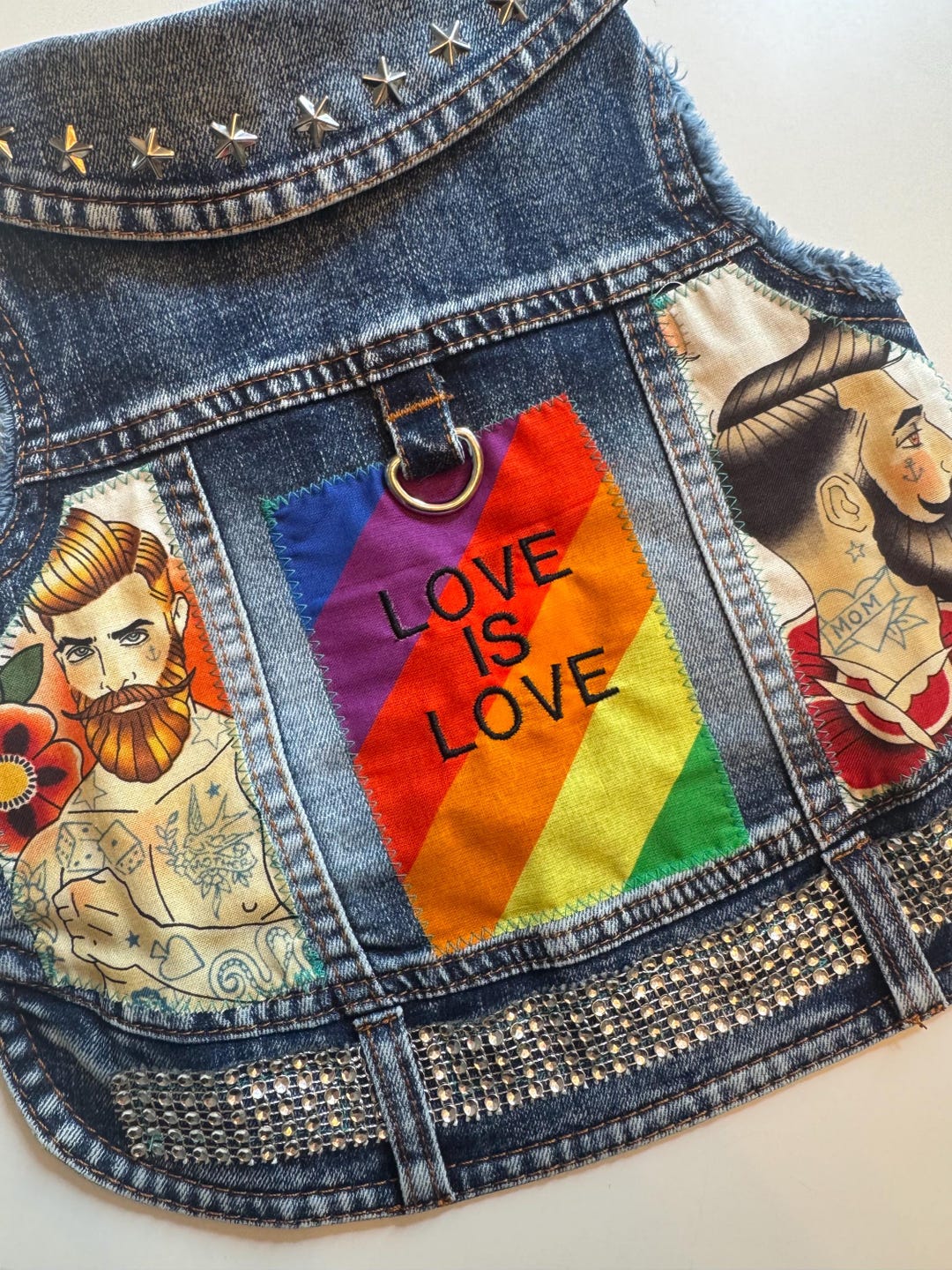 Pride Punk Rock Dog Battle Vest: Rainbow Love, Tattooed Men Panels - Etsy