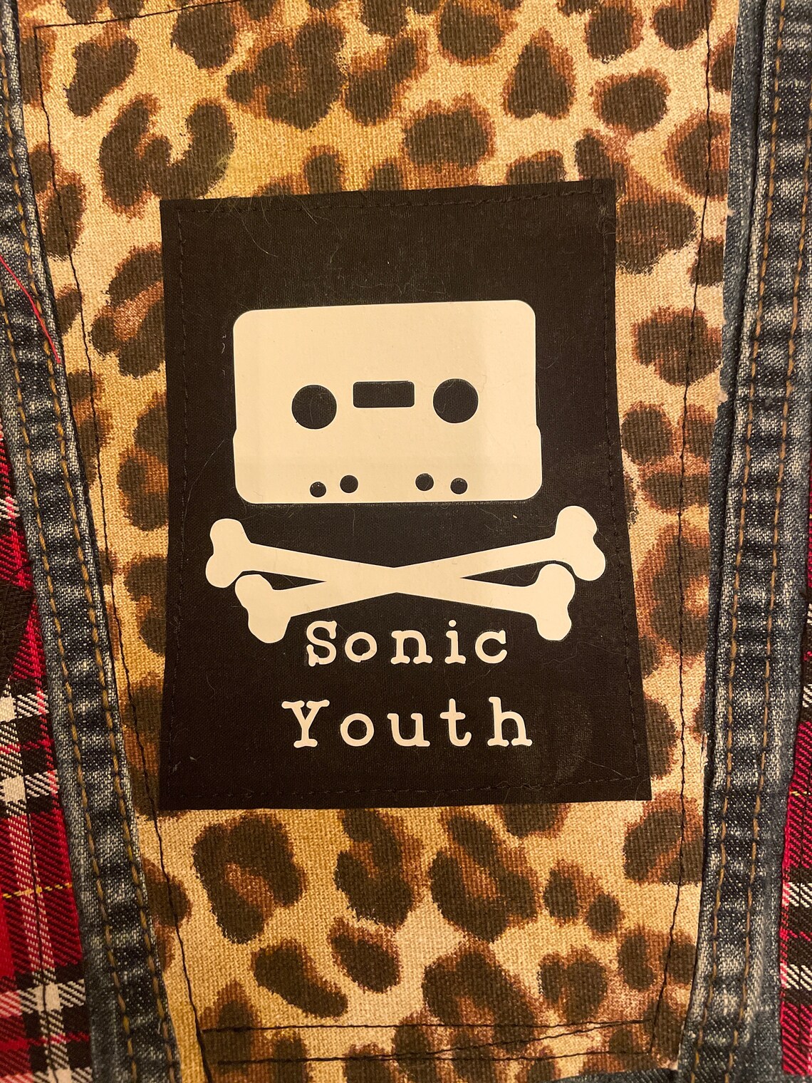 Handmade Childs Punk Denim Vest: Sonic Youth Patches, Fur Epaulettes - Etsy