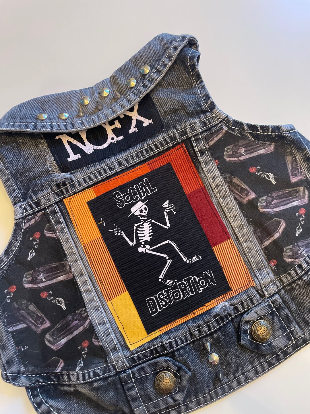 Large Punk Rock Dog Jacket/battle Vest Featuring Social Distortion and ...