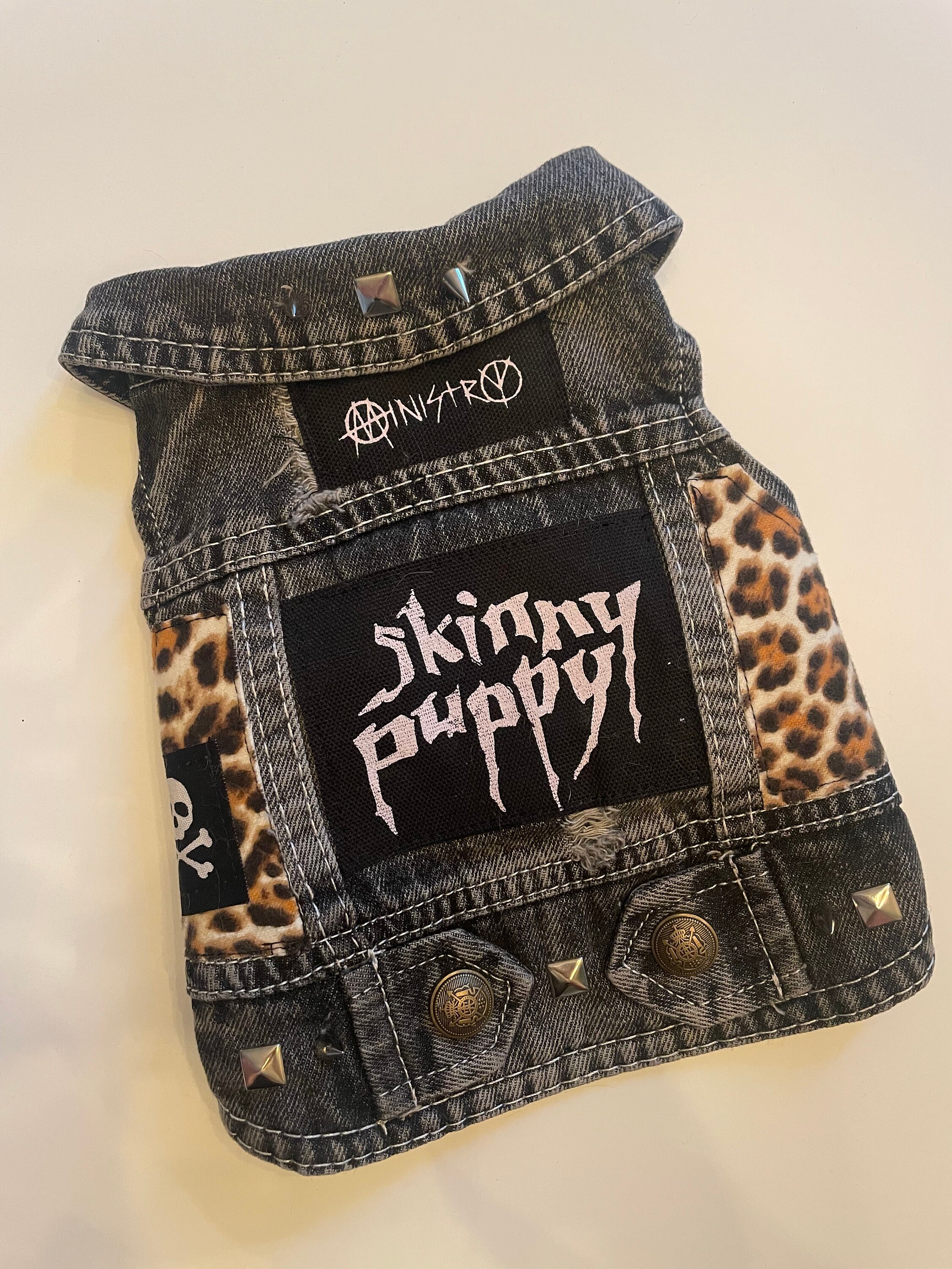 Small Punk Rock Dog Jacket/battle Vest Feat. Skinny Puppy and Ministry ...