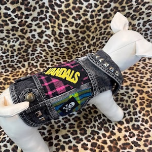 Small Dog Battle Vest W/ Embroidered Vandals Patch, Soft Flannel and ...