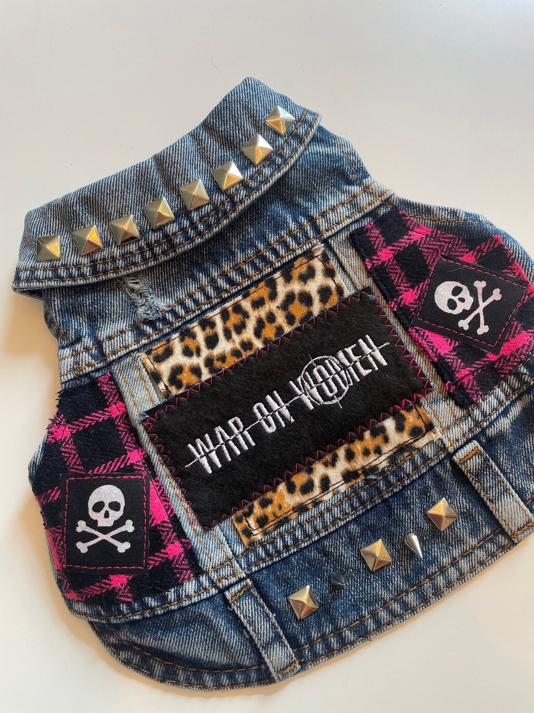 Small Punk Rock Dog Jacket/battle Vest Featuring War on Women ...