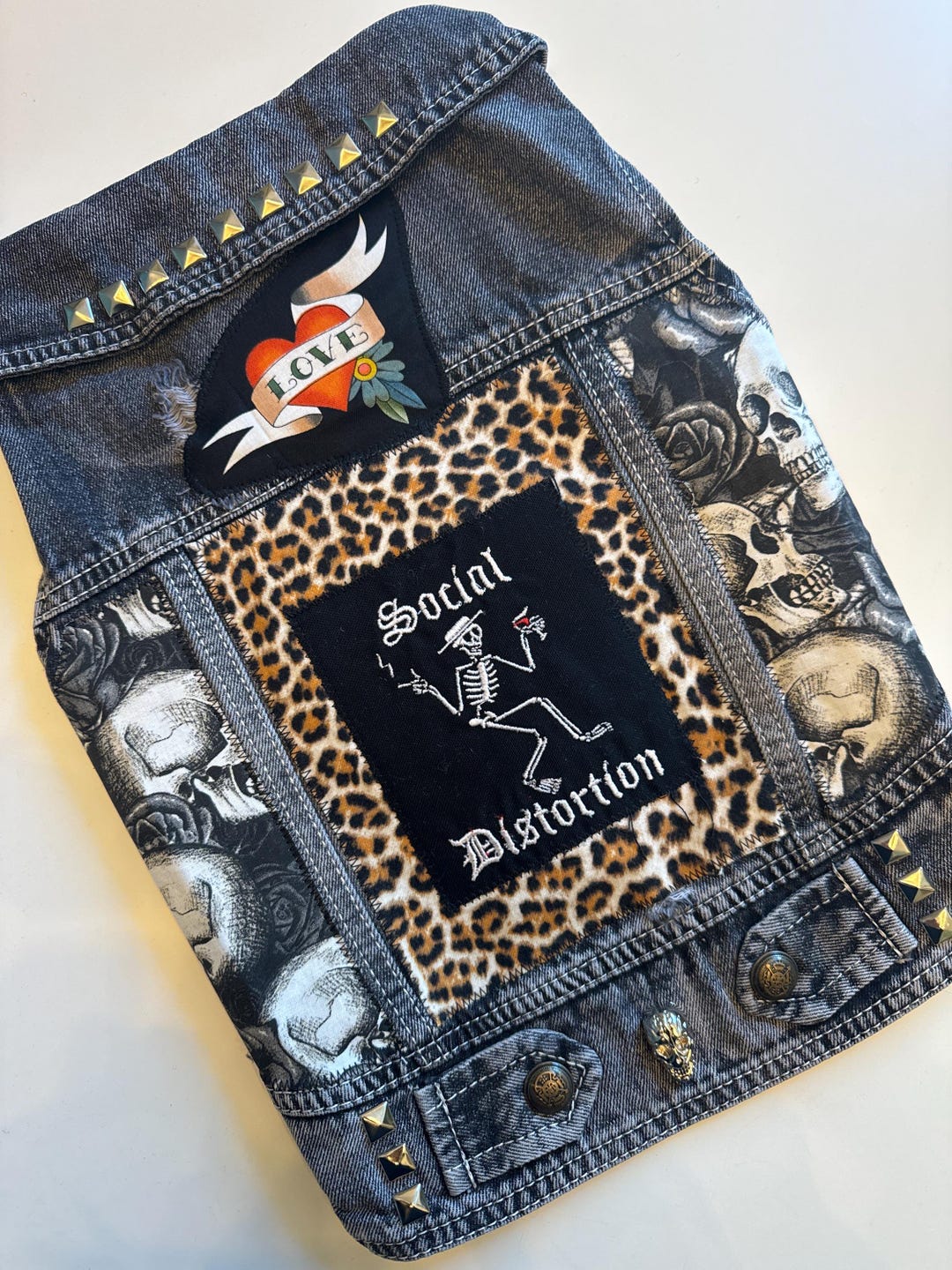 XXL Punk Rock Dog Battle Vest: Handmade Patches & Studs - Etsy