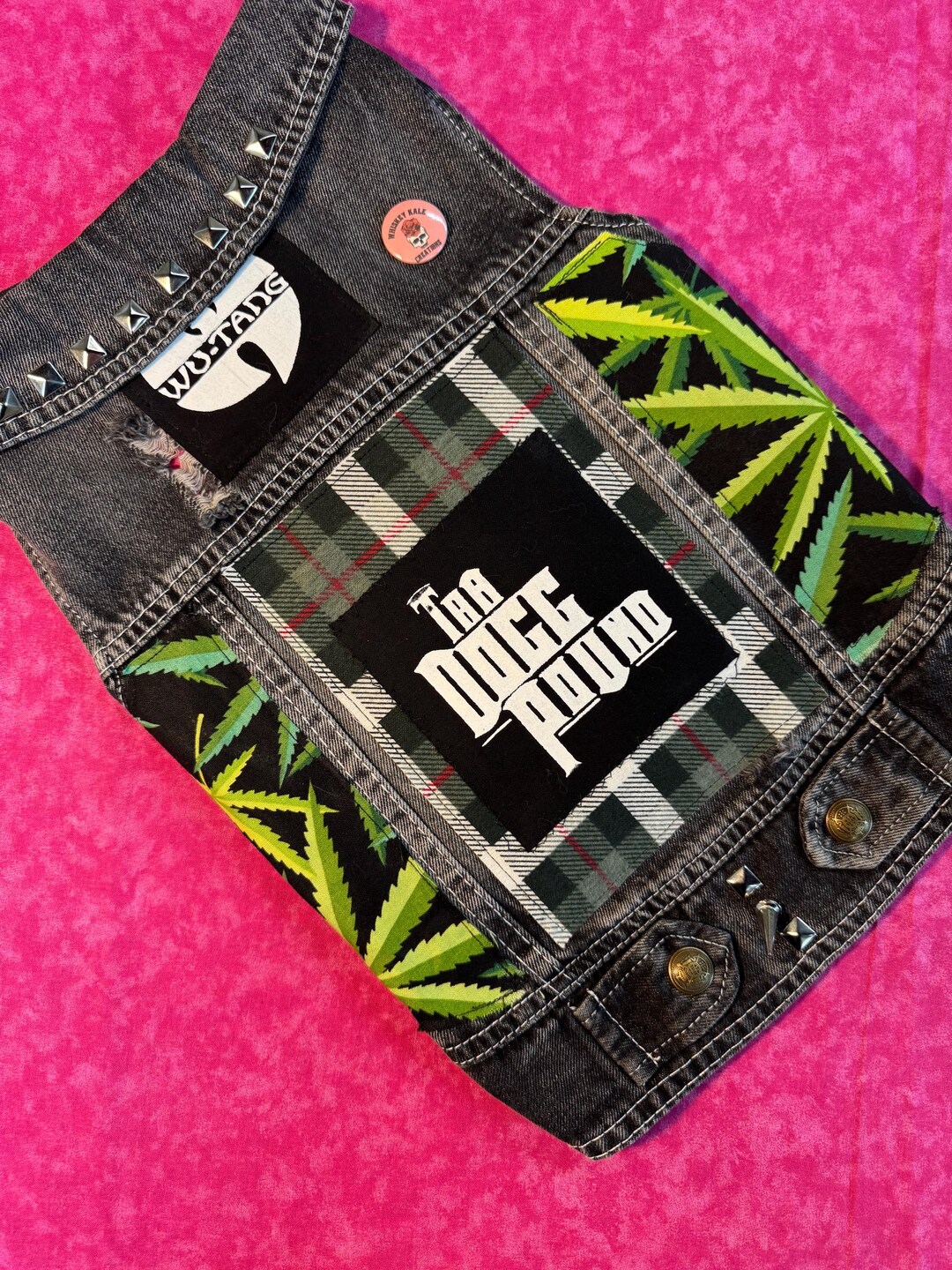 XXL Punk Rock Dog Battle Vest: Handmade Patches, Spikes & Studs - Etsy