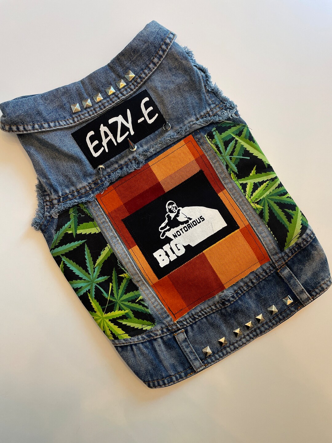 XXL Punk Rock Dog Jacket/battle Vest Feat. Notorious BIG and Eazy-e Patches - Etsy