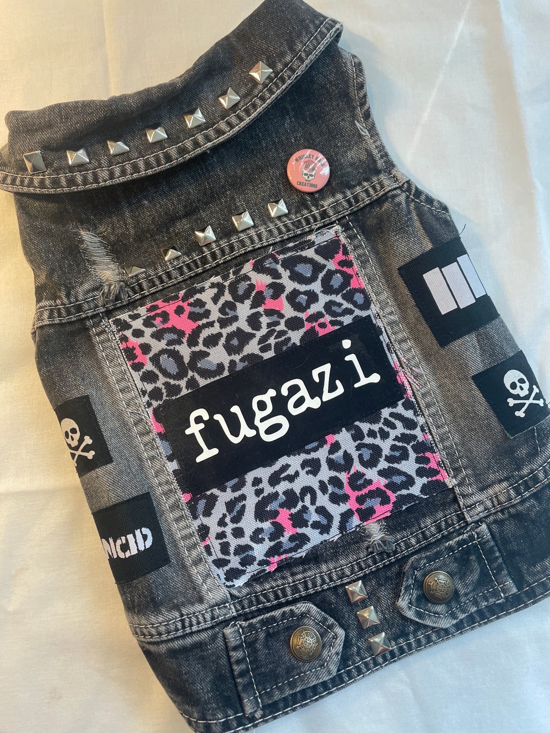 XXL Punk Rock Dog Jacket/battle Vest Feat. Fugazi, Rancid, Black Flag ...