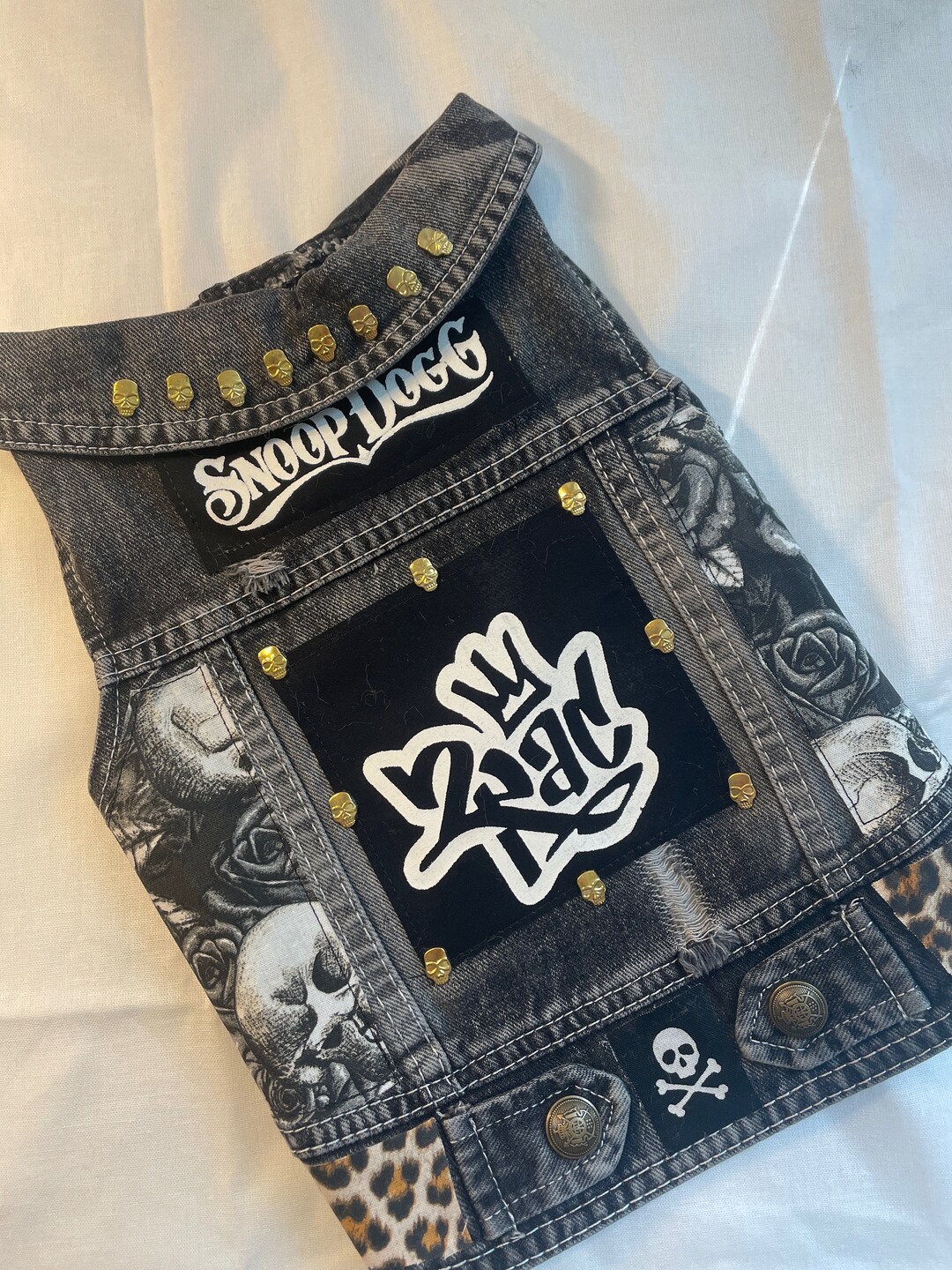 Large Punk Rock Dog Jacket/battle Vest Featuring 2pac and Snoop Dogg ...