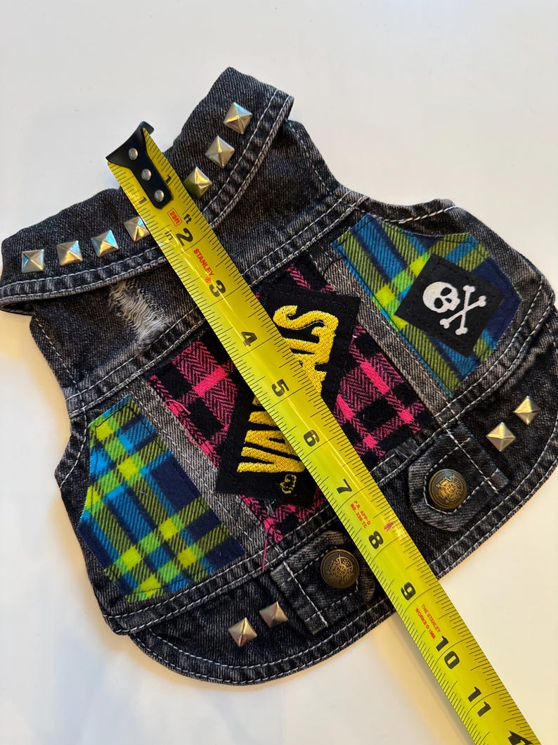 Small Dog Battle Vest W/ Embroidered Vandals Patch, Soft Flannel and ...