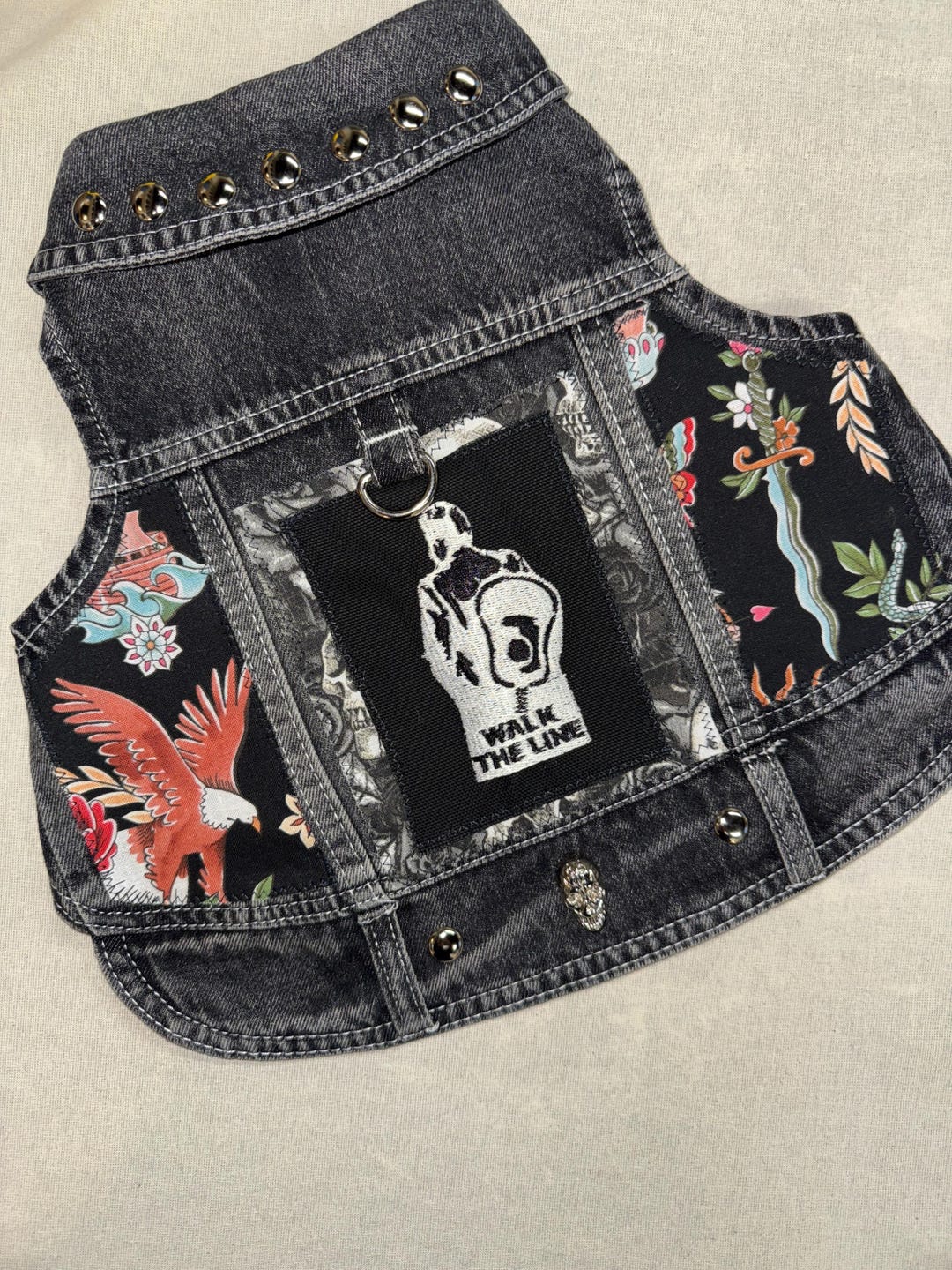 Large Punk Rock Dog Jacket/battle Vest Featuring Johnny Cash ...