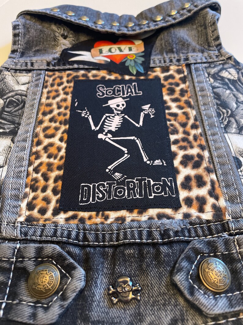 Large Punk Rock Dog Jacket/battle Vest Featuring Social Distortion ...