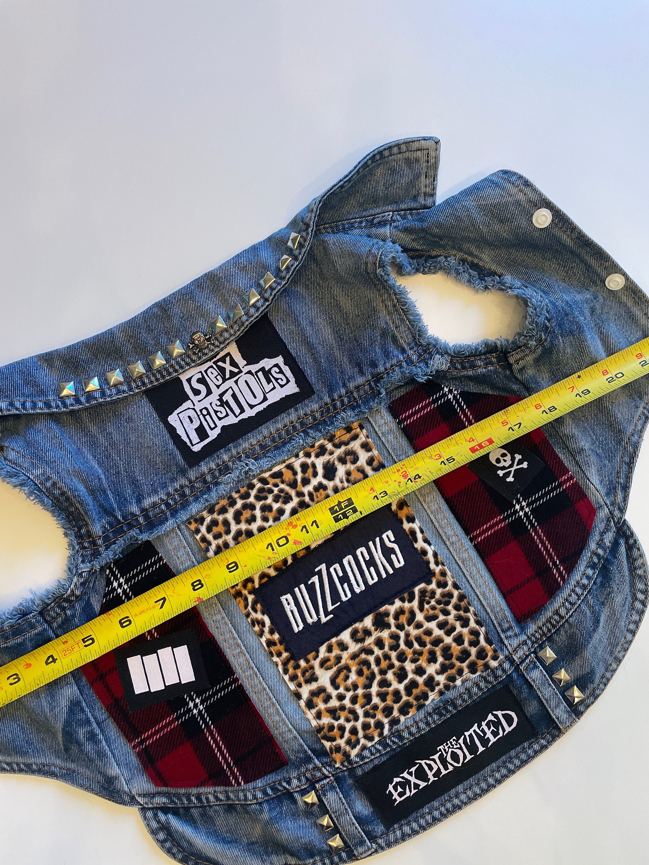 XXL Punk Rock Dog Jacket/battle Vest Feat. Embroidered Buzzcocks ...