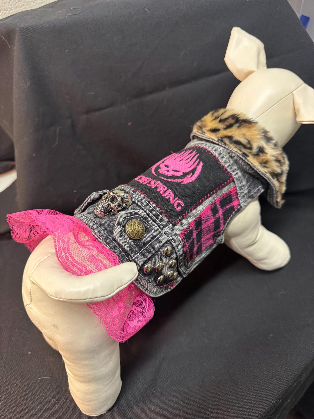 Small Punk Rock Dog Jacket/battle Vest Featuring Embroidered Offspring ...