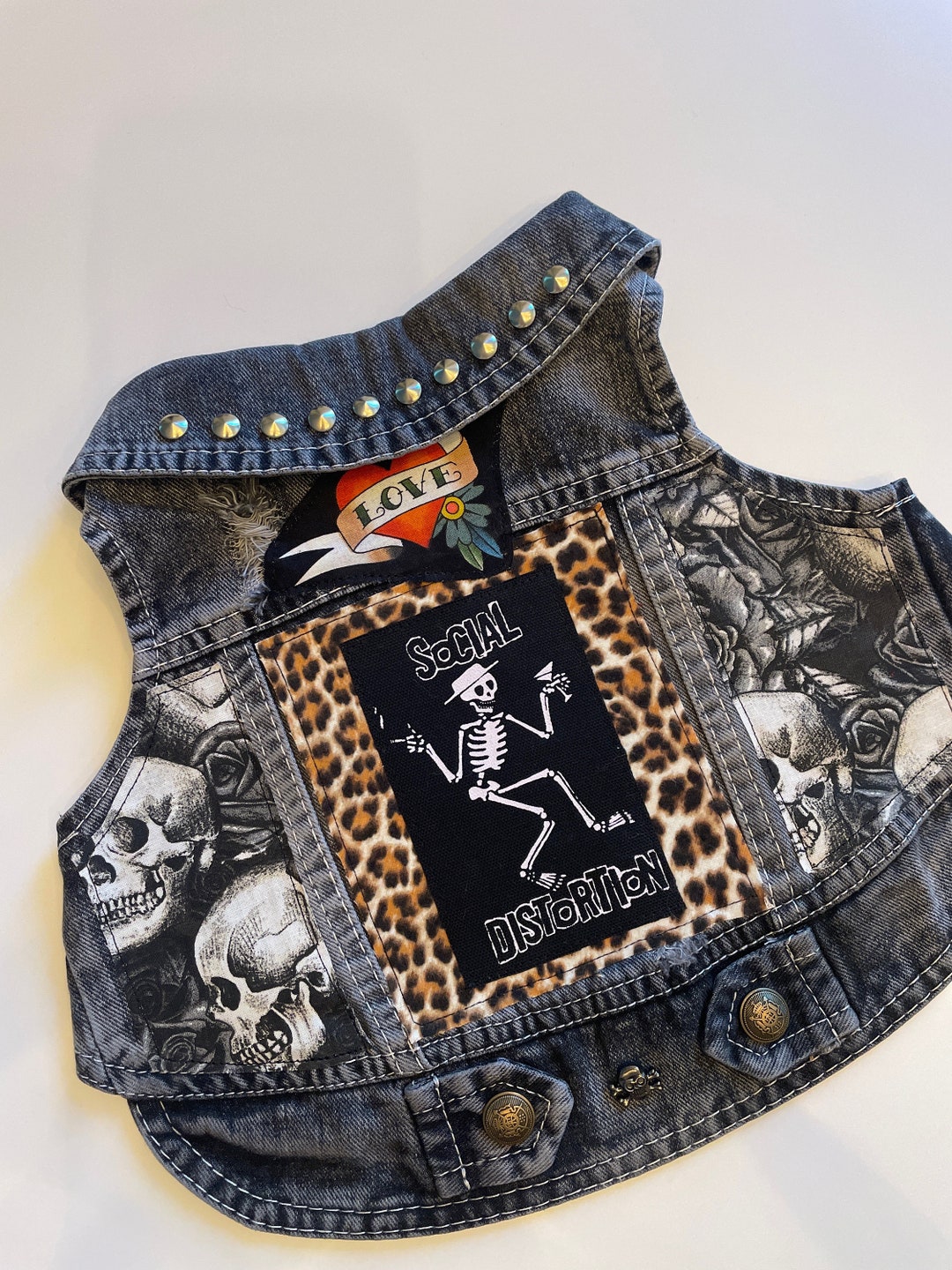 Large Punk Rock Dog Jacket/battle Vest Featuring Social Distortion ...