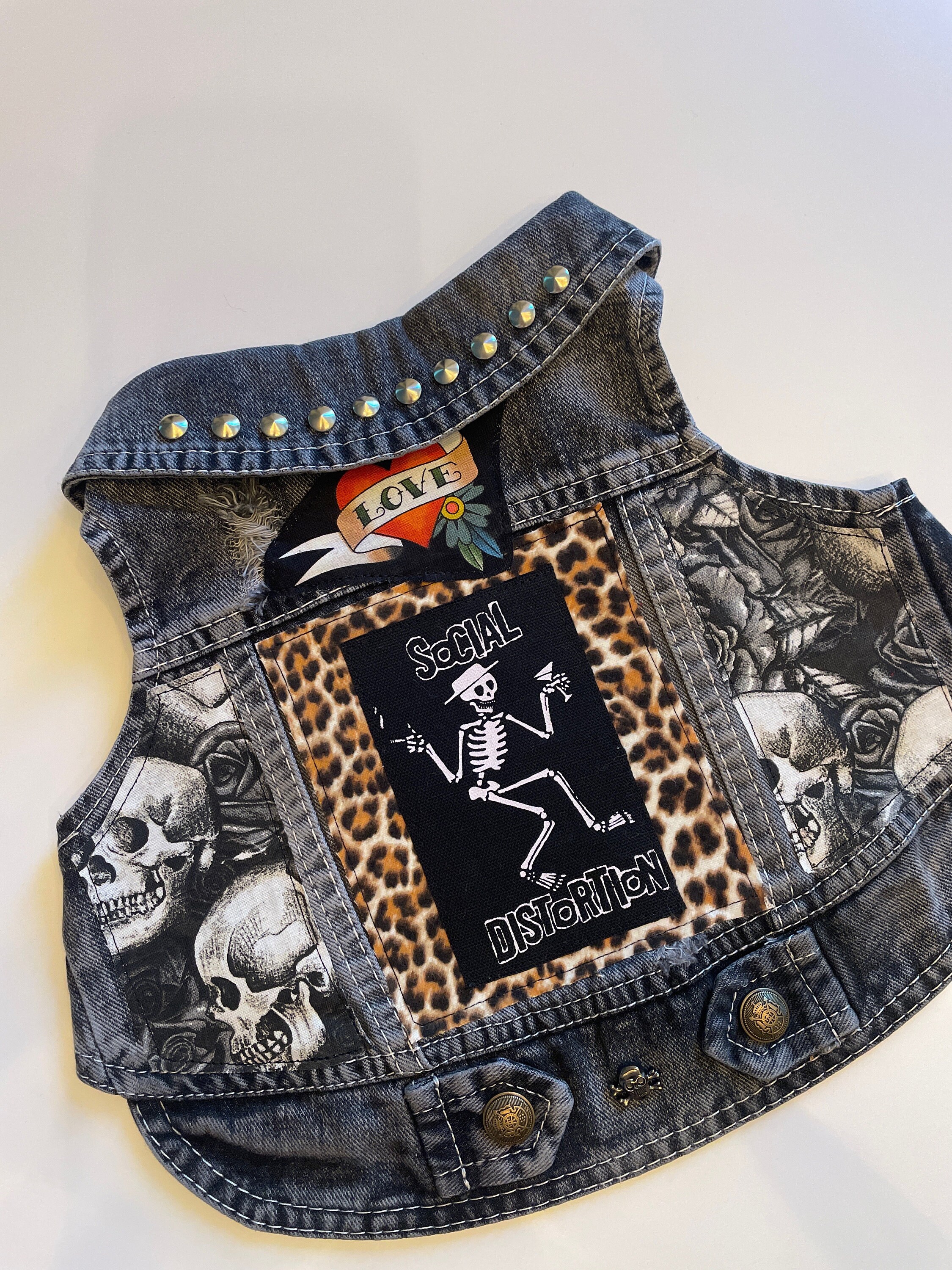 Large Punk Rock Dog Jacket/battle Vest Featuring Social Distortion ...