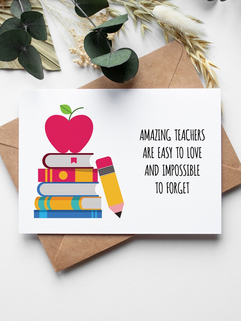 Teacher Appreciation Card DOWNLOADABLE, PRINTABLE - Etsy