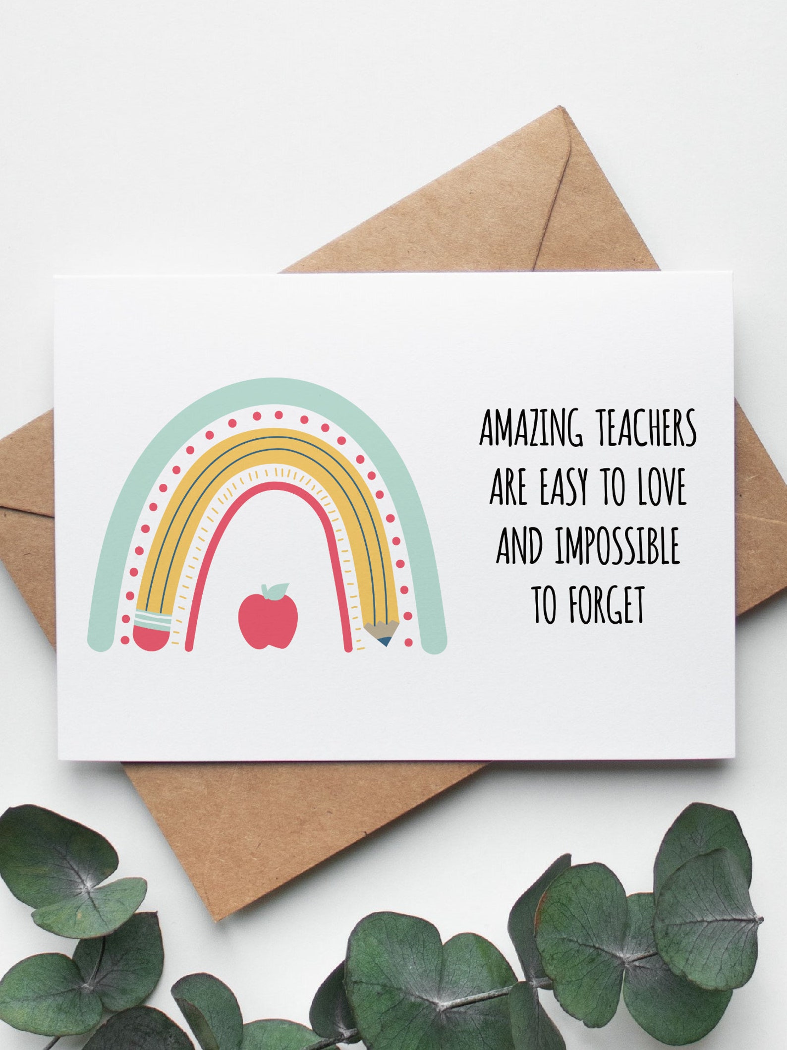 Teacher Appreciation Card DOWNLOADABLE, PRINTABLE - Etsy