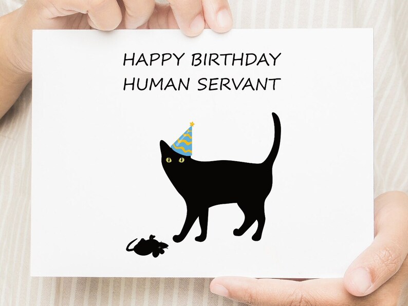 Cat Birthday Card PRINTABLE, DOWNLOADABLE - Etsy